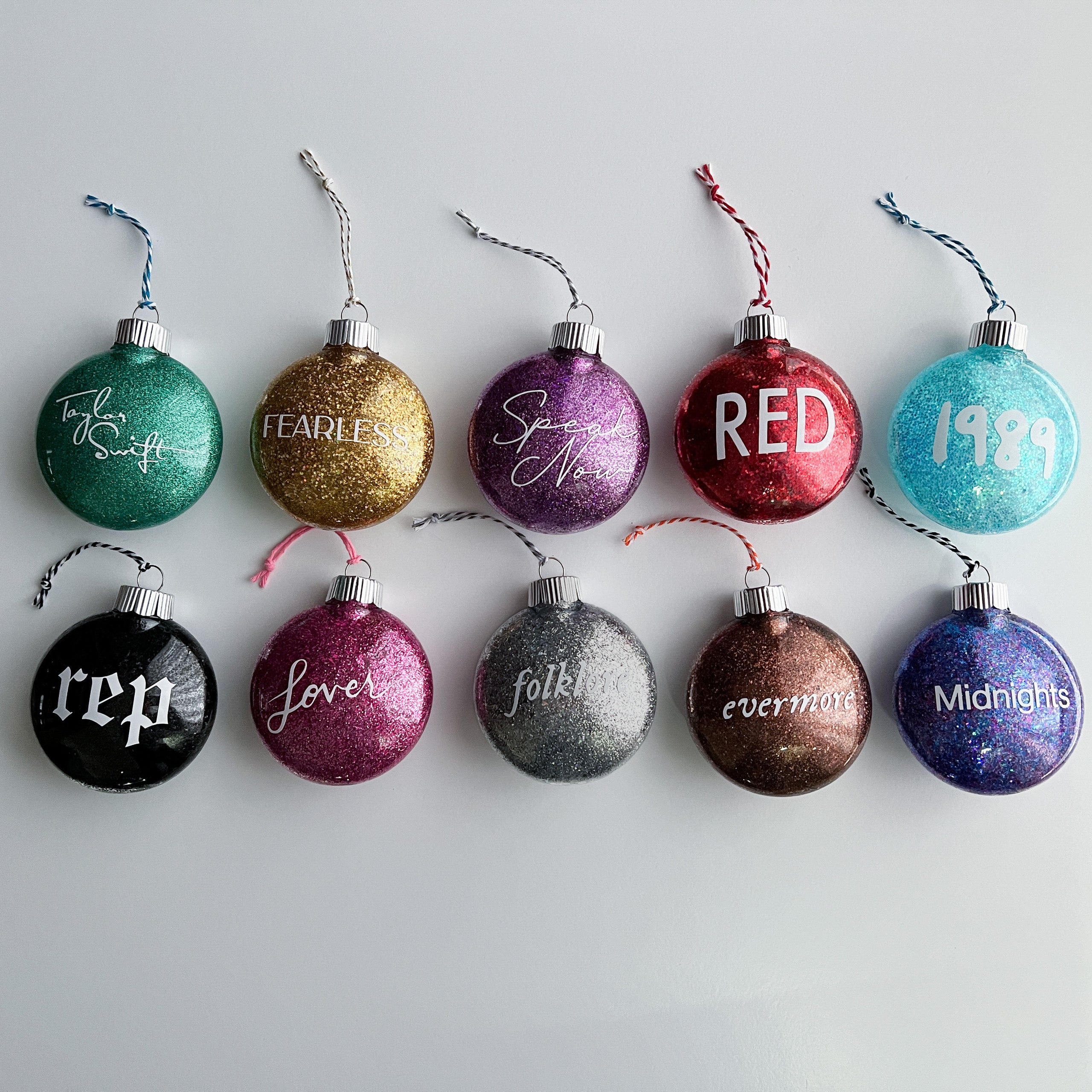 Taylor Swift Album Glitter Ornaments | Apple Creek Coffee Co.